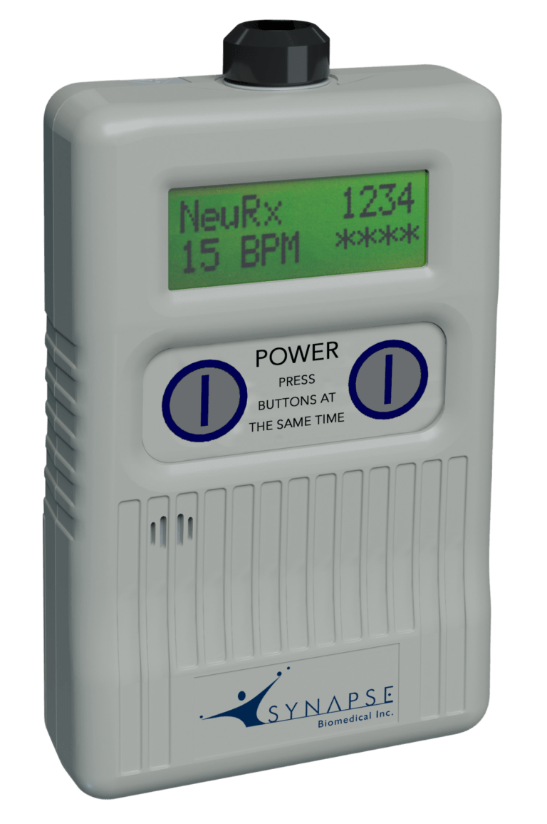 NeuRx Stimulator – Dark Blue – Transparent | Synapse Biomedical